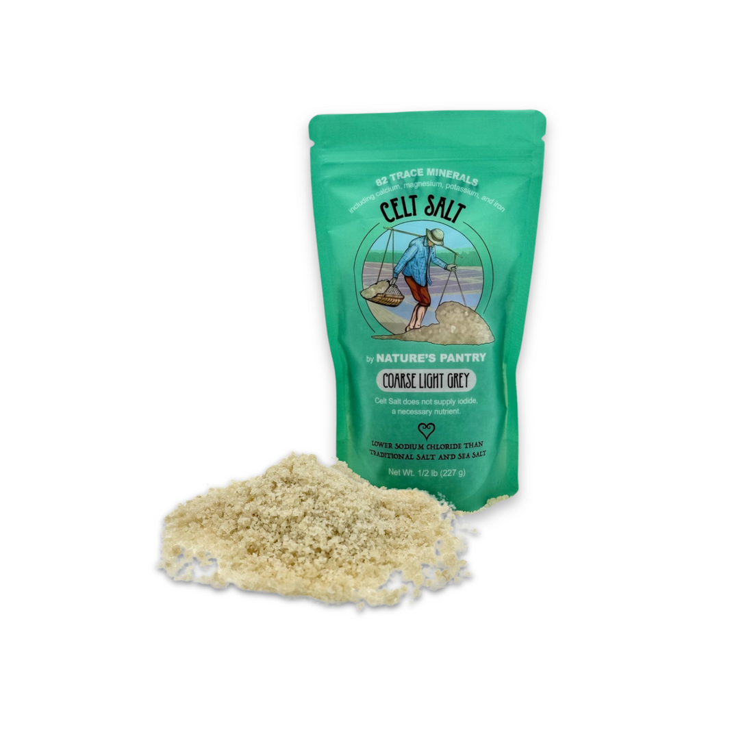 Celtic Sea Salt- Coarse Light Grey- 1/2 lb(8oz) Resealable Bag, organic ...